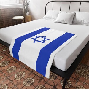 Super Soft Israel Flag Plush Fleece Blanket, Star of David Travel Throw ...