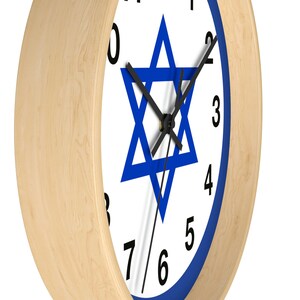 Israeli Flag Wall Clock , Star of David - Etsy
