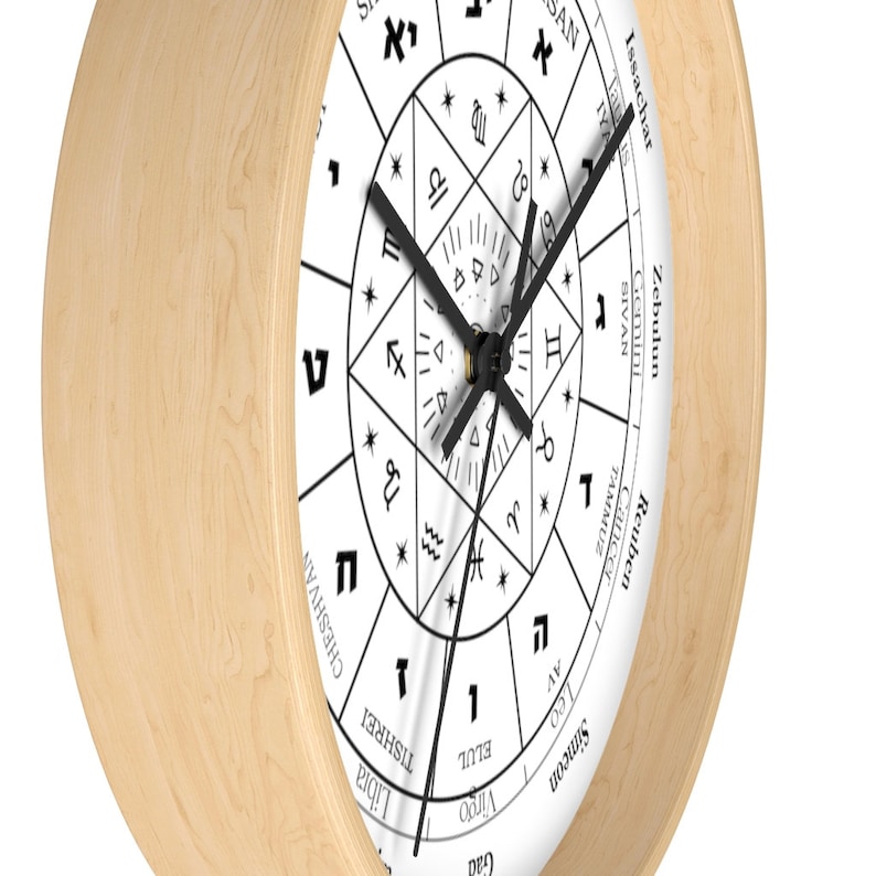 The Hebrew Alphabet Jewish Clock 12 Tribes of Israel , Jewish Clock ...