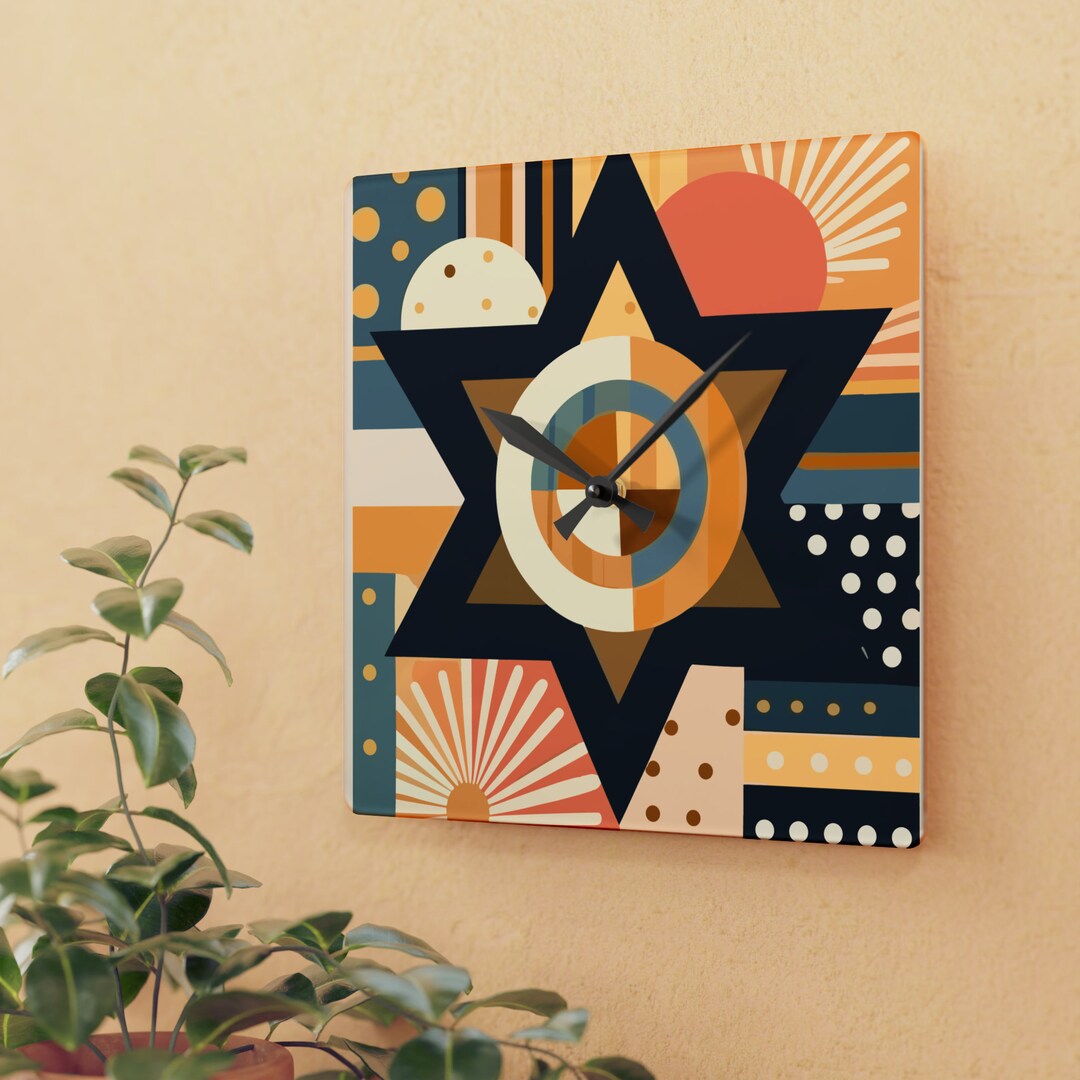 Star of David Acrylic Wall Clock: Boho Mid Century Modern Decor - Etsy