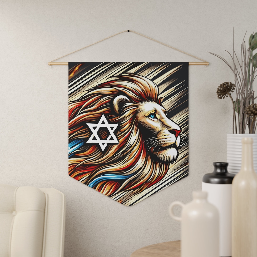 Lion of Judah Wall Art, Ennant Banner, Jacob Sons Flag , the 12 Tribes ...