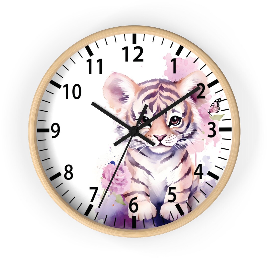 Cute Tiger Clock Fun Tiger Wall Clocks Gift for Kids - Etsy