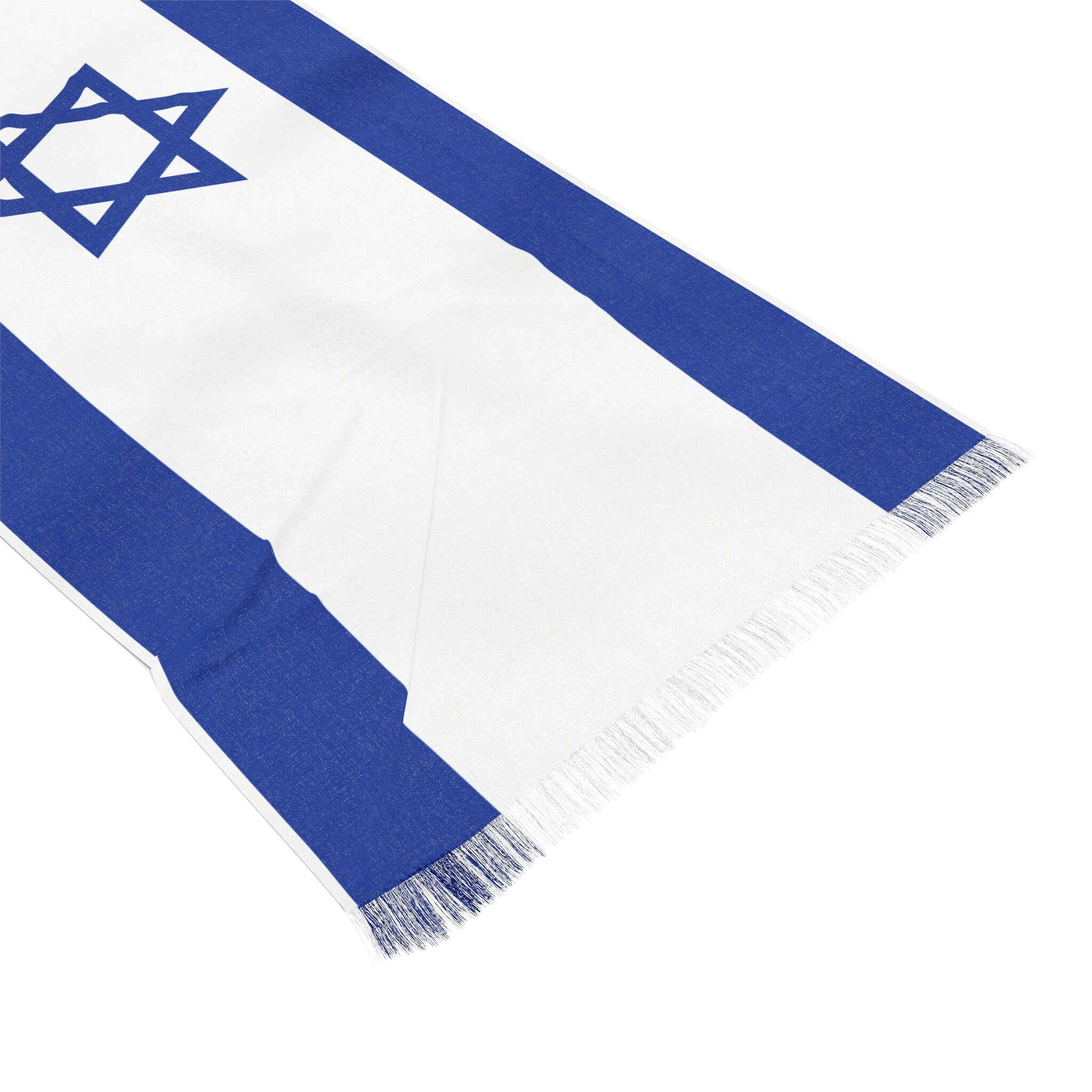 Long Israeli Flag Scarf - Blue & White With Star of David Unique ...