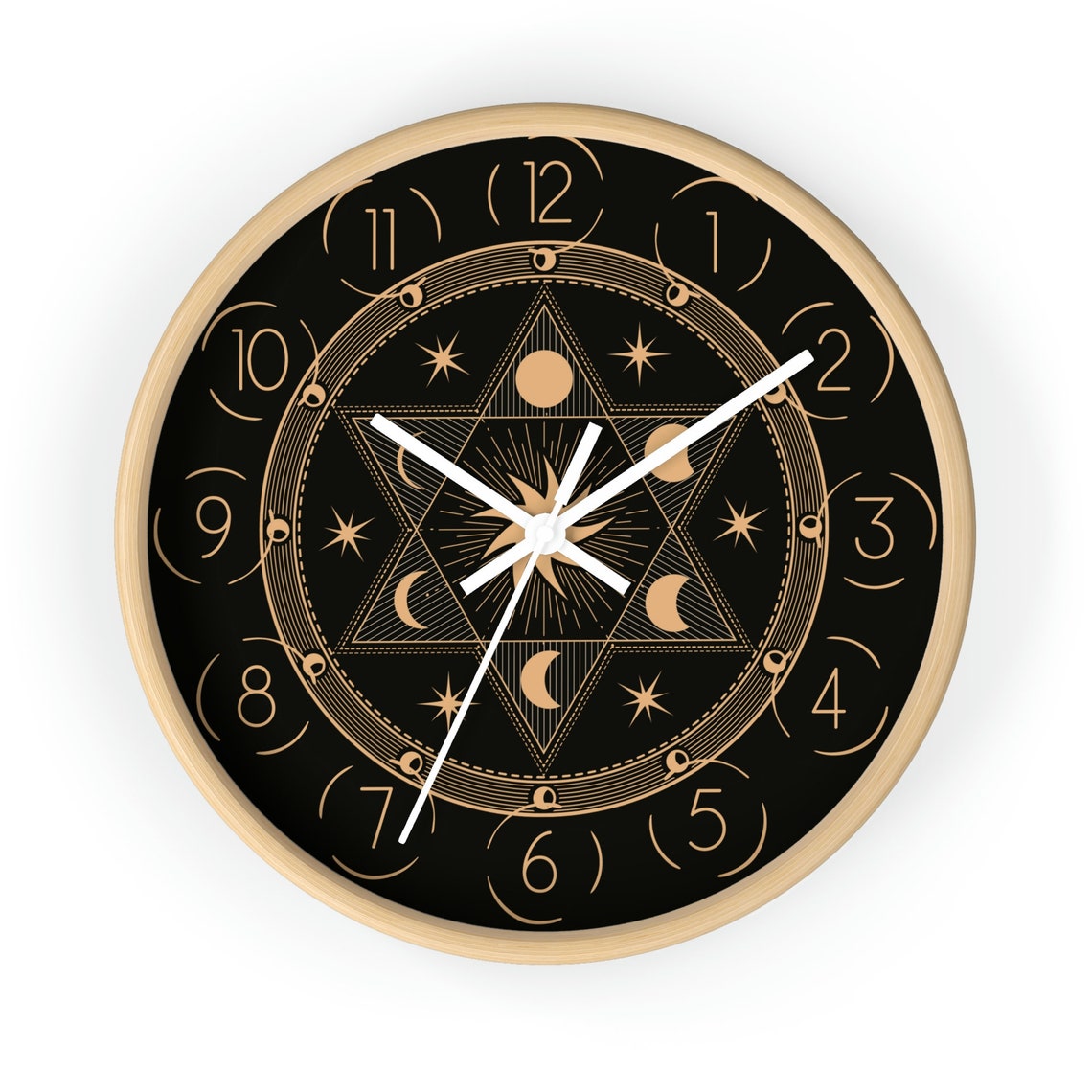 Spiritual Symbols Wall Clock Star of DAVID Clock Sacred - Etsy