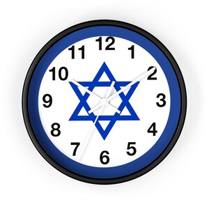 Israeli Flag Wall Clock , Star of David - Etsy