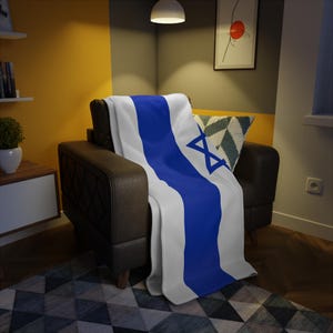 Super Soft Israel Flag Plush Fleece Blanket, Star of David Travel Throw ...