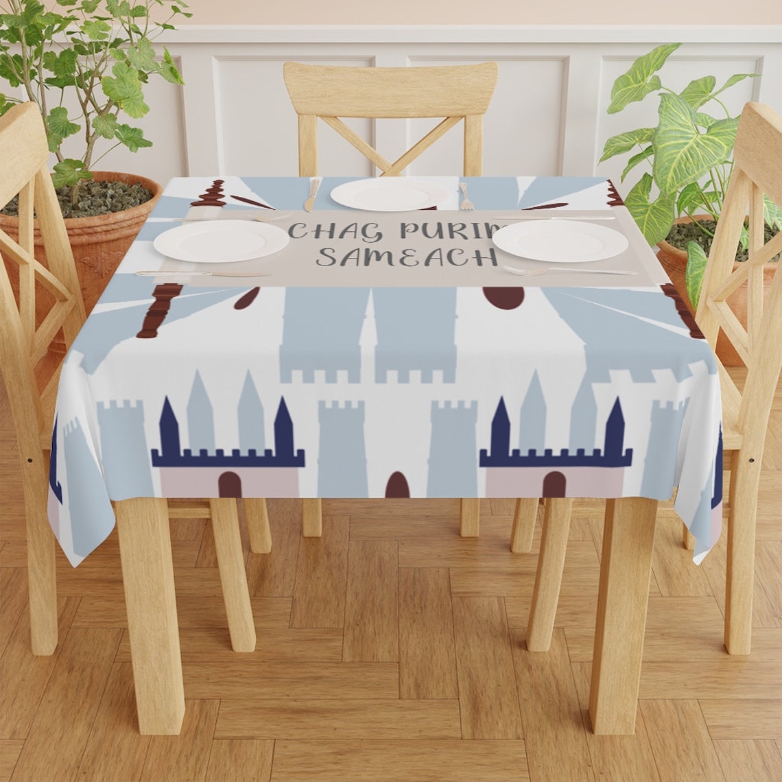 Table Cloth Purim - Jewish Holiday Table - Jewish Tablecloth , Purim ...
