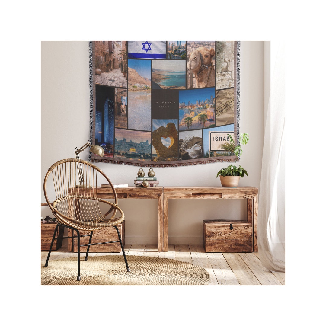 Shalom From Israel Israel Wall Art, Israel Landscape, Woven Blanket ...