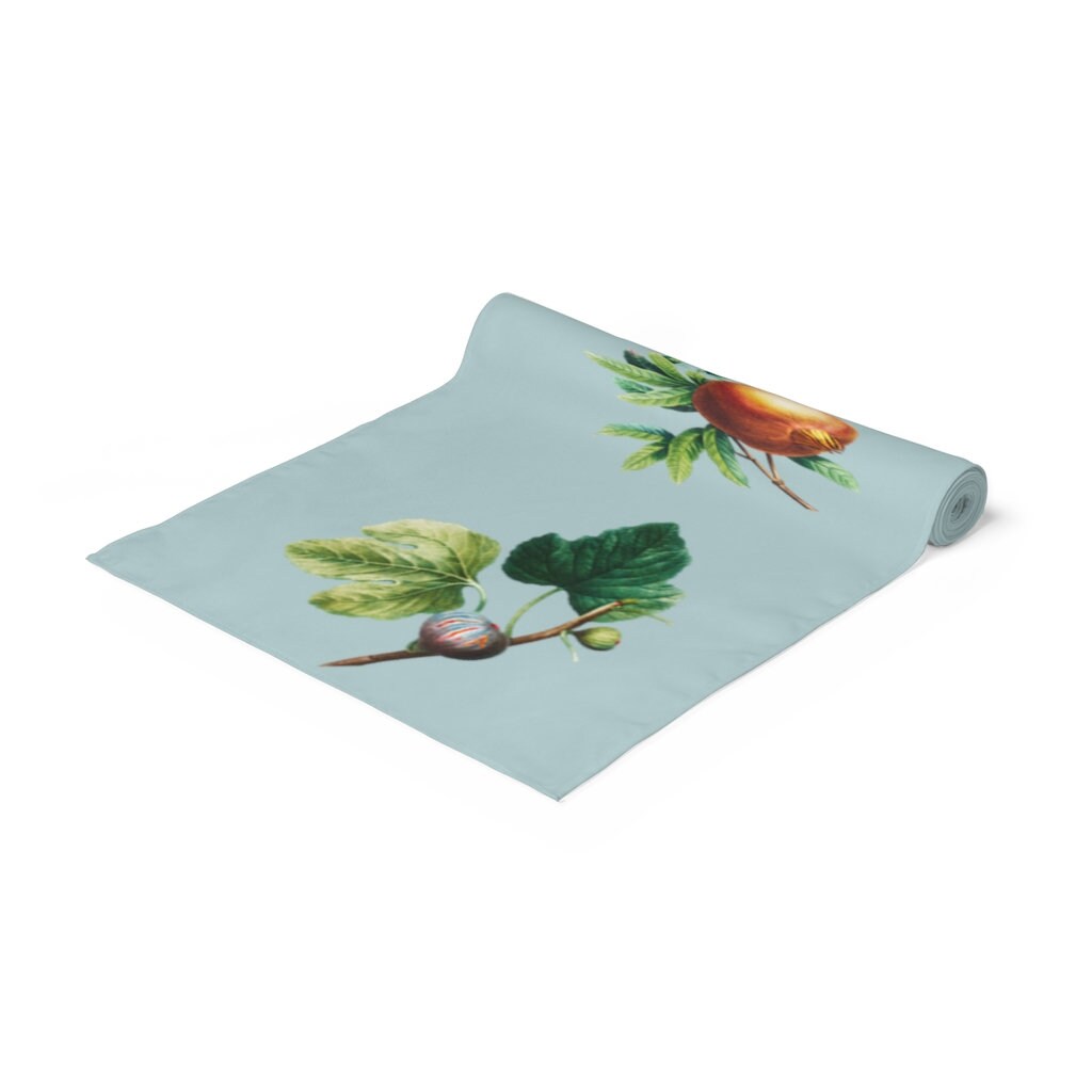 Jewish Holiday White Sky Blue Table Runner tu B'shevat - Etsy