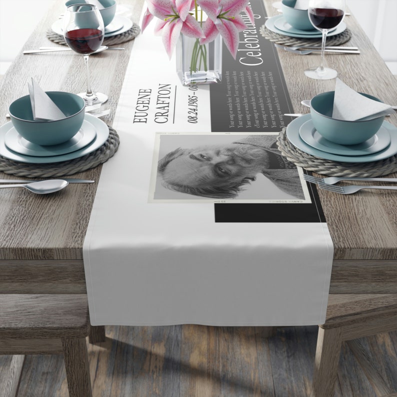 Personalized Memorial Photo Table Runner Sympathy Gift for - Etsy