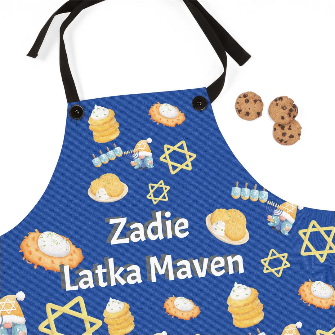 ADD Your Text Hanukkah Latke Apron, Personalized Jewish Kitchen Decor ...