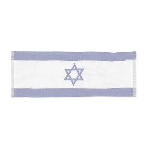 Long Israeli Flag Scarf - Blue & White With Star of David Unique ...