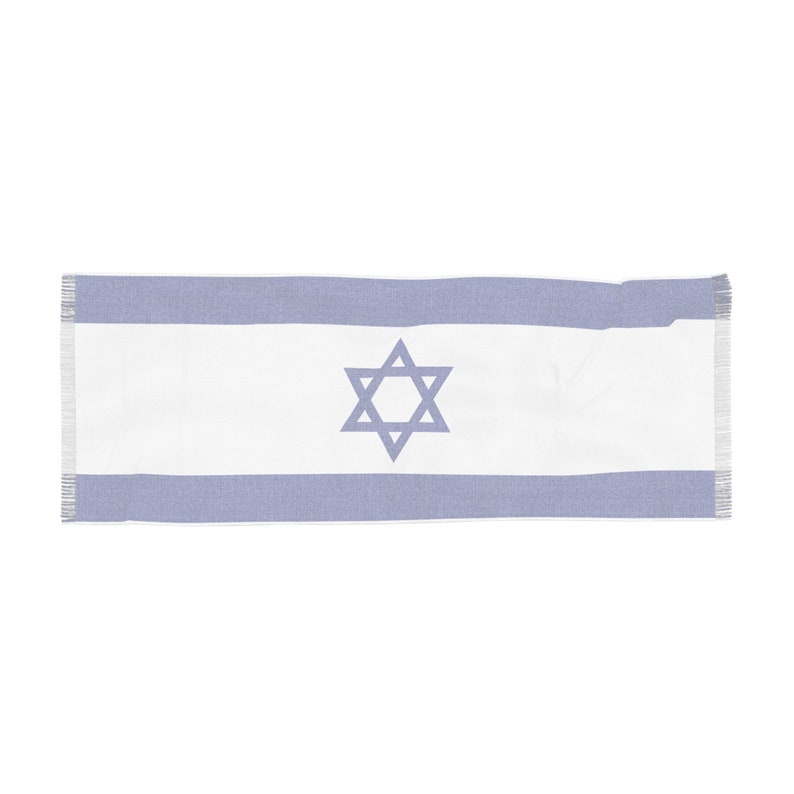 Long Israeli Flag Scarf - Blue & White With Star of David Unique ...