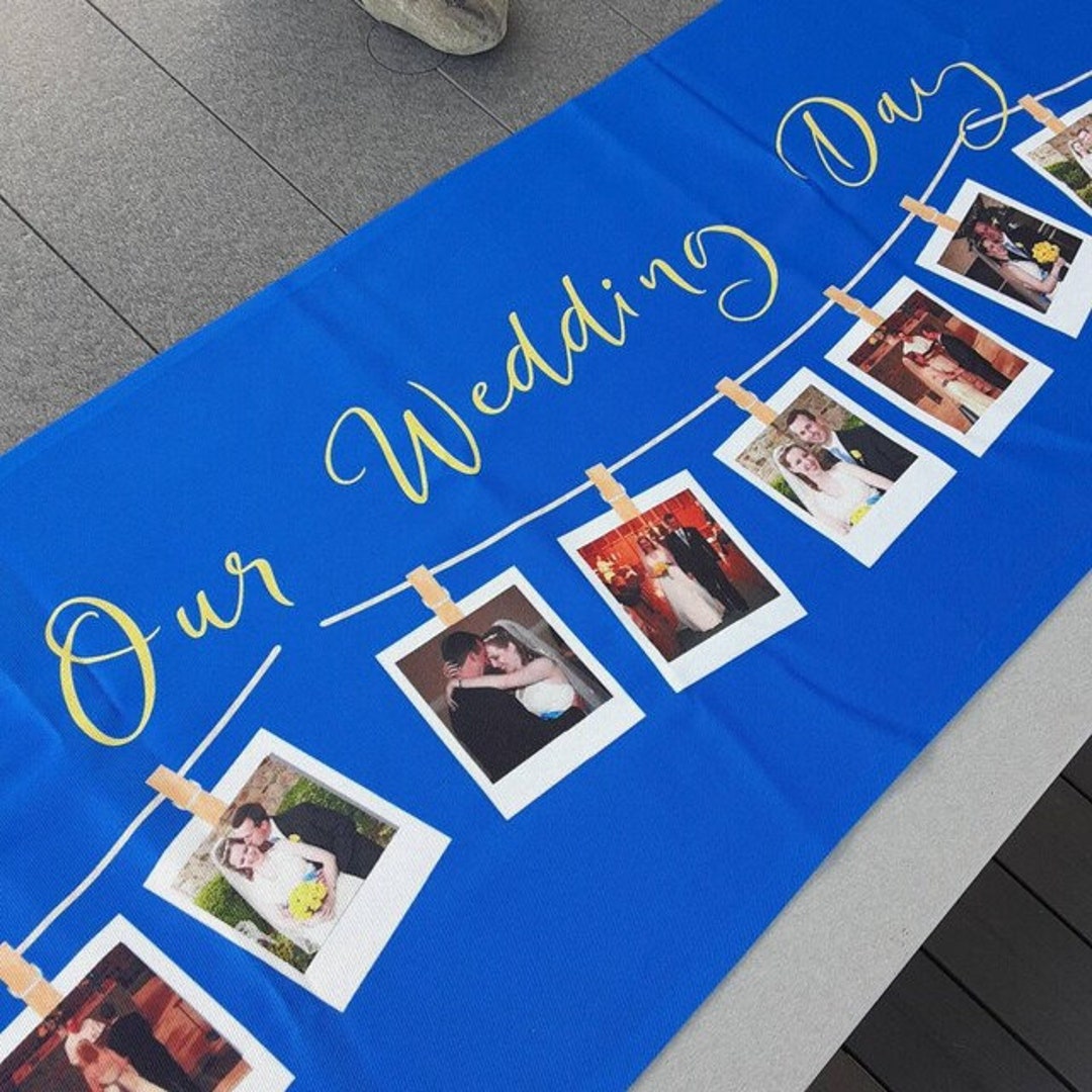 Anniversary Gift for Her , Custom Photo Table Runner Collage, Family ...