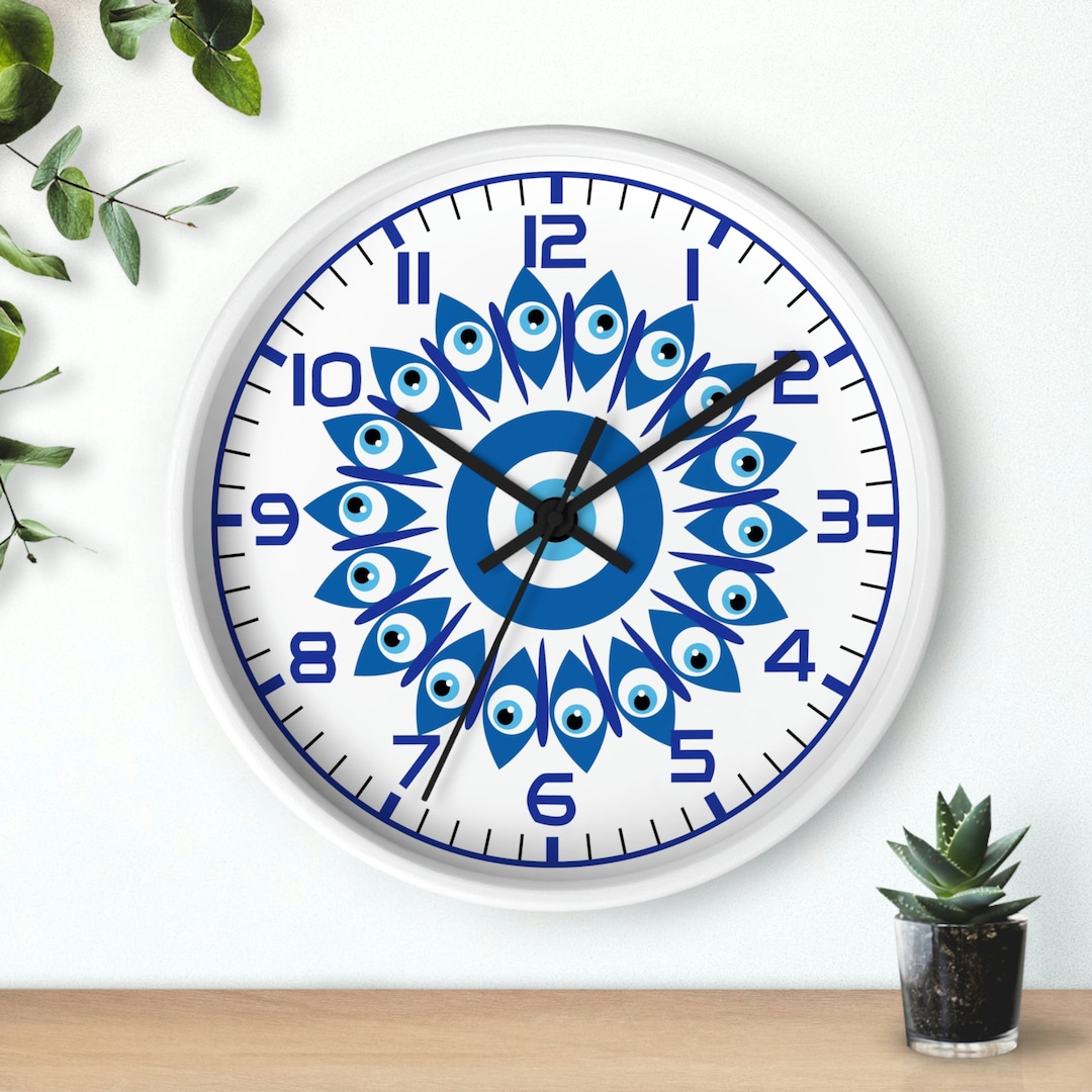 Evil Eye Wall Clock, , Evil Eye Art, Good Luck Clock, Protective Home ...