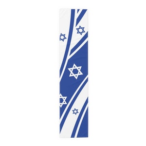 Israel Flag Runner, Israeli Table Decor, Jewish Table Linen, Zion Table ...