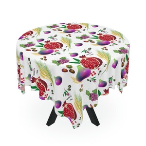 Tu B'shevat Tablecloth, the Seven Species Table Cover -jewish ...