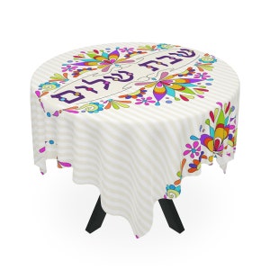 Shabbat Shalom -yom Tov -jewish Tablecloth - Set a Gorgeous Table for ...