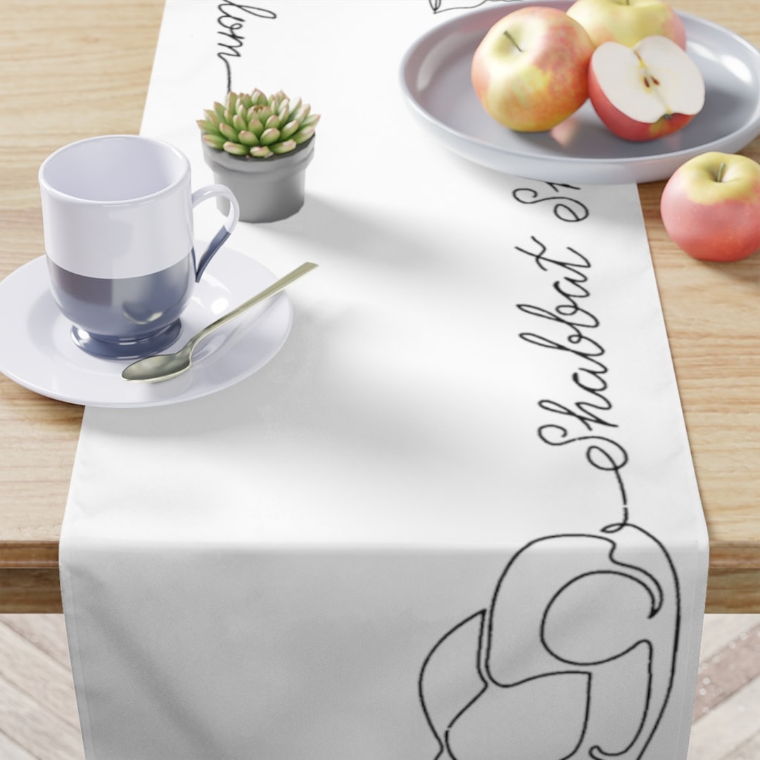 Shabat Shalom Runner - Shabbat Tablecloth -shabbat Runner-yom Tov ...