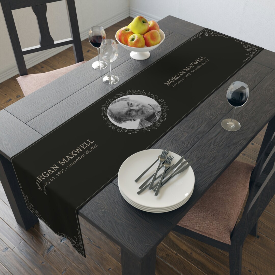 Personalized Photo Memorial Table Runner A Customized in Loving Memory ...
