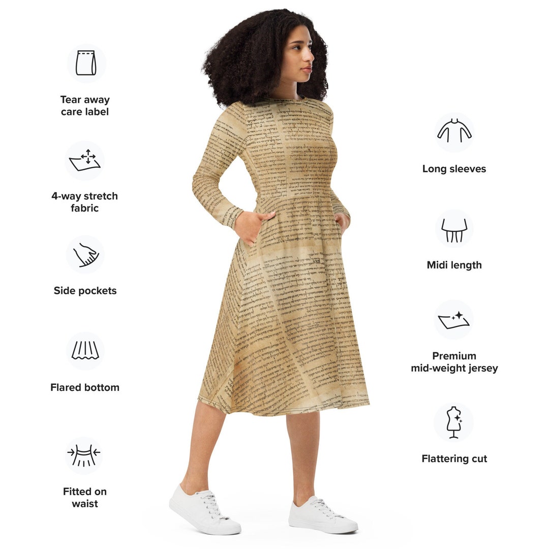 Biblical Manuscript Outfit, Isaiah Scroll Pattern, Religious Fashion ...