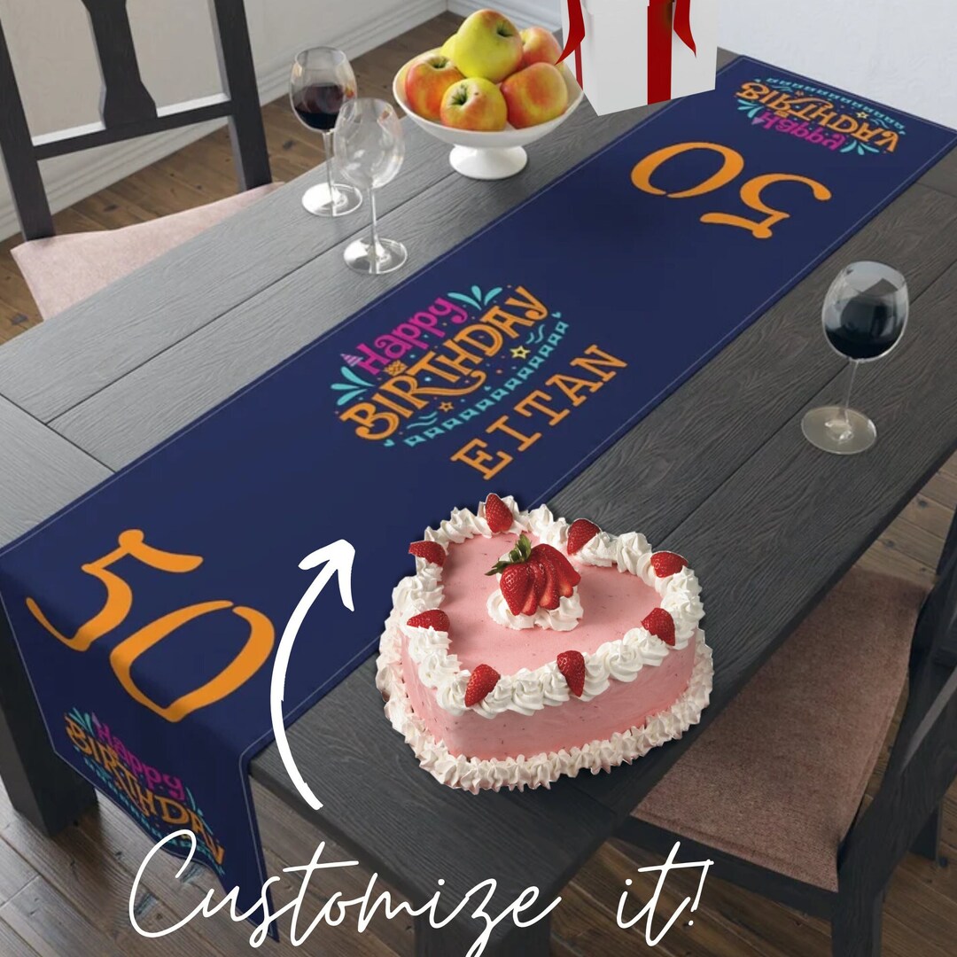 BIRTHDAY Table RANNER - PERSONALIZED Birthday Runners - - Birthday ...