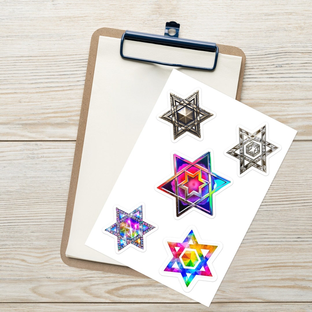 Star of David Sticker, Jewish Sticker Sheet, Jewish Decor, Hanukkah ...