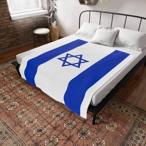 Super Soft Israel Flag Plush Fleece Blanket, Star of David Travel Throw ...