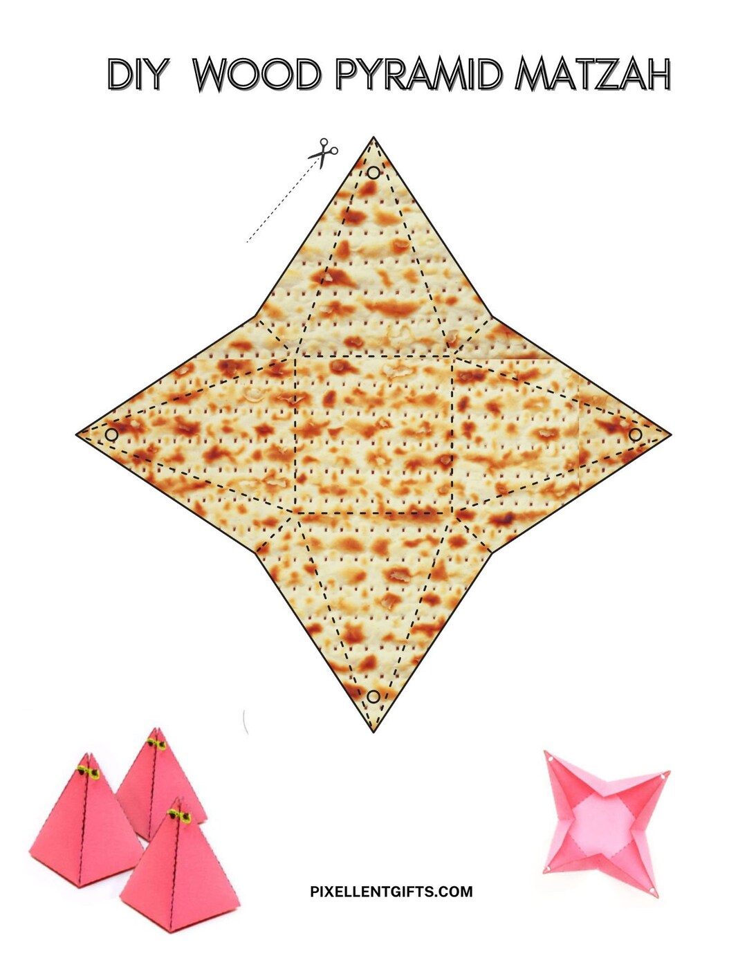 Printable Passover Pyramid Matzo Card Place - Add Festive Flair to Your ...
