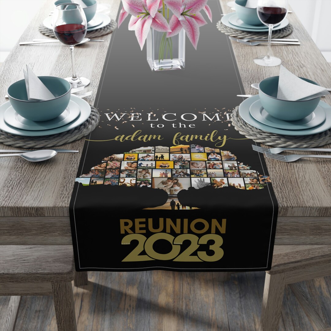 Custom Family Reunion Photo Collage Gift,create Your Own Table Runner ...