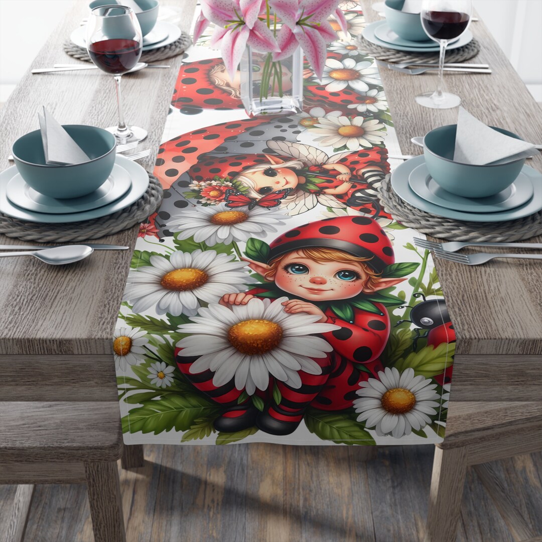 Lady BUG Table Runner Ladybug Fairy , Ladybug Decor, Magical Fairy ...