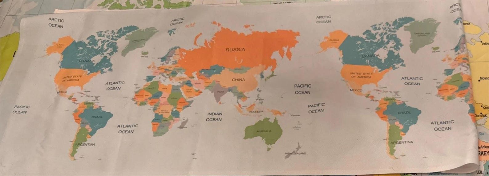 Blue World Map Table Runner , Map Table Runner, World Table Runner ...