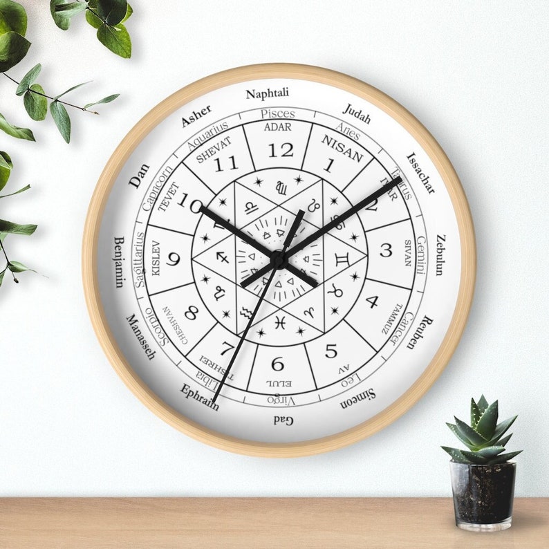 Jewish Calendar Wall Clock 12 Tribes of Israel Jewish Clock - Etsy