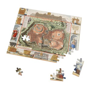 Map of Jerusalem Jigsaw Puzzle, Beit Hamikdash Puzzle the Ancient City ...