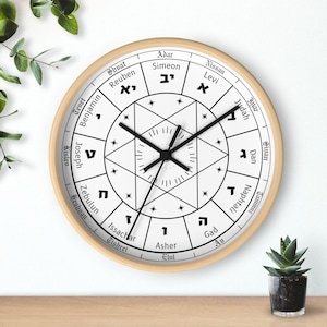 The Hebrew Alphabet Jewish Clock 12 Tribes of Israel , Jewish Clock ...