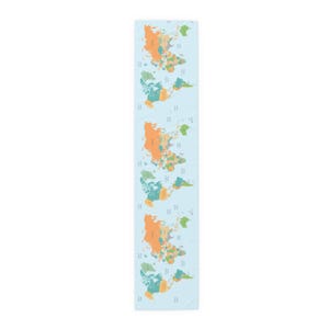 Blue World Map Table Runner , Map Table Runner, World Table Runner ...