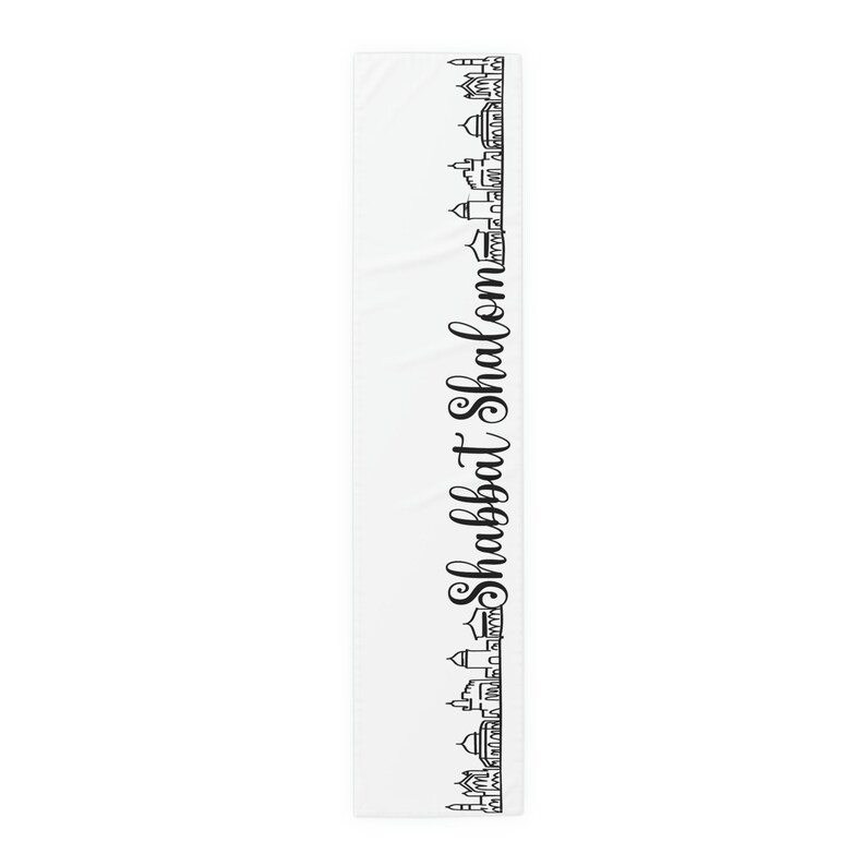 Jerusalem Inspired Shabbat Shalom Table Runner, Minimalist Home Decor ...