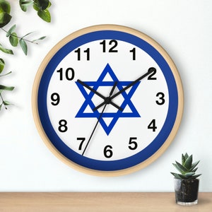 Israeli Flag Wall Clock , Star of David - Etsy