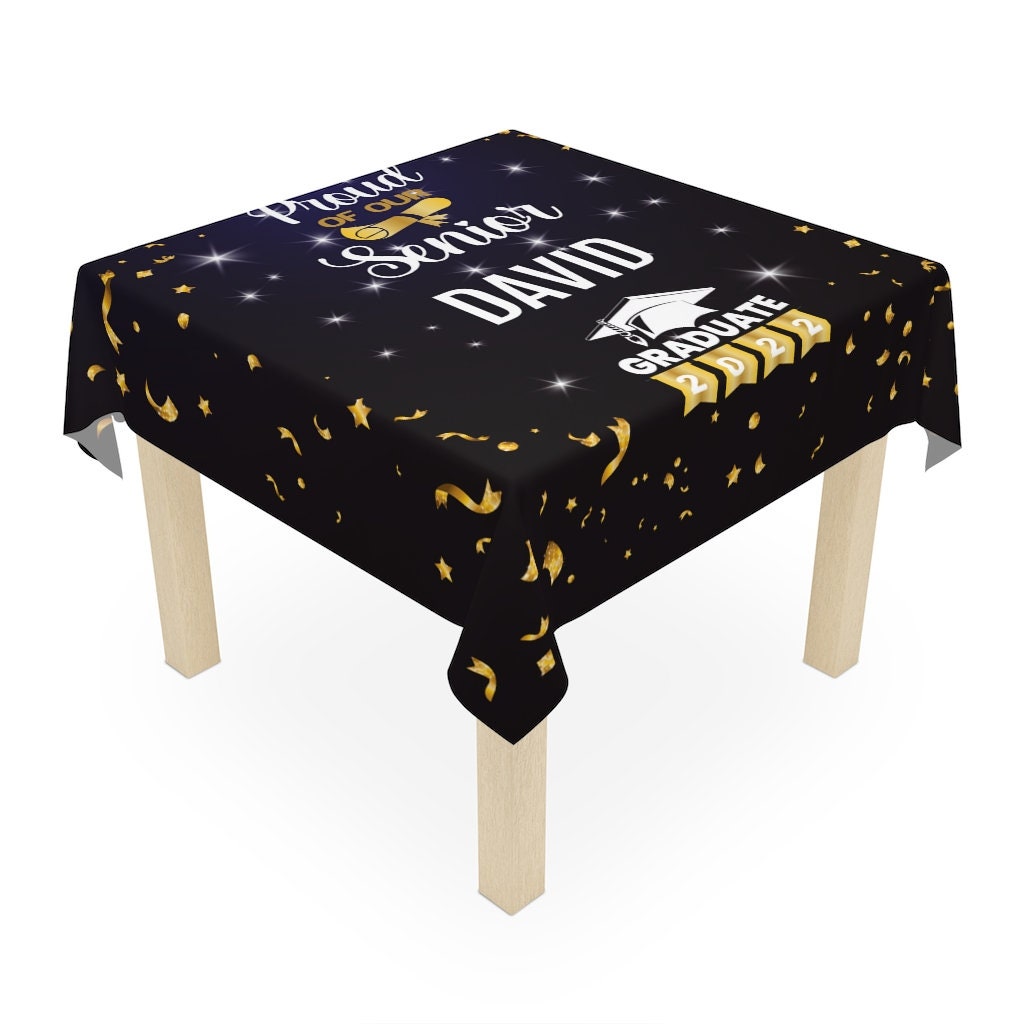 Congrats Grad Table Cover Graduation Decor Black Custom - Etsy