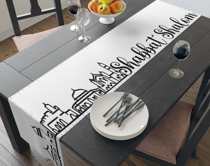 Shabbat Shalom Table Runner -shabbat Tablecloth ,seder Gift, Home Decor ...