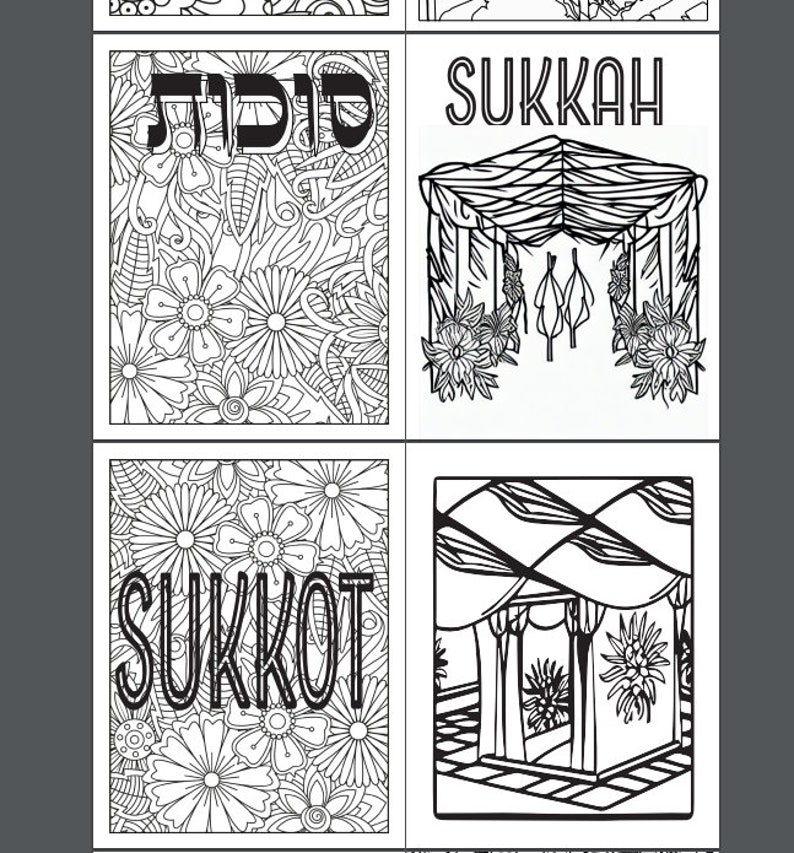 Download and Print Sukkot Coloring Pages, Digital Coloring Page PDF ...