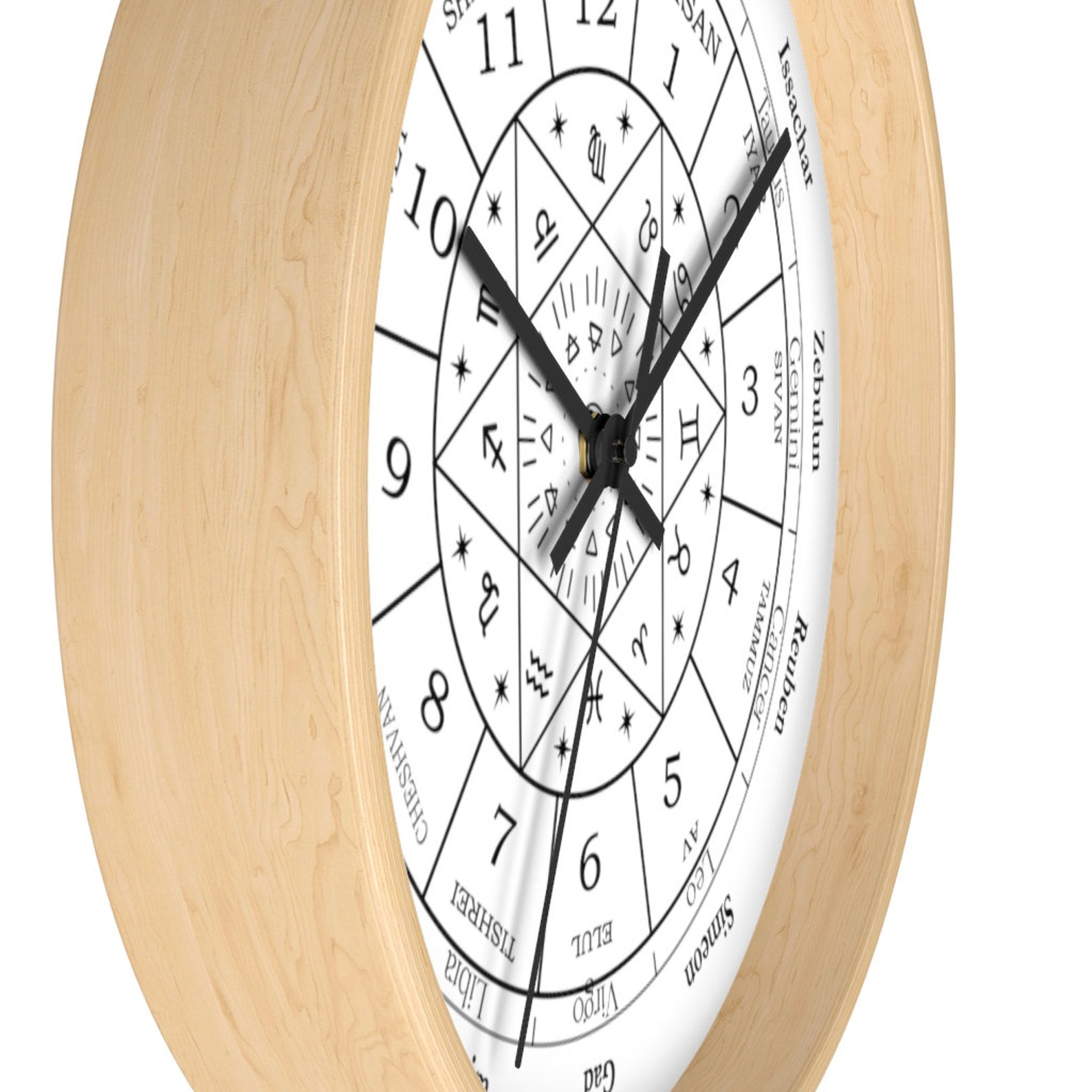 Jewish Calendar Wall Clock 12 Tribes of Israel Jewish Clock - Etsy