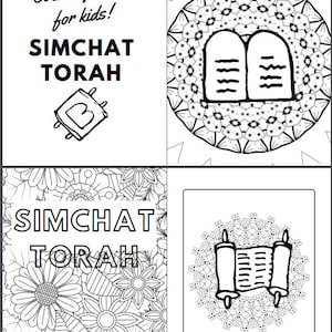 Simchat Torah Coloring Pages Download and Print , Digital Coloring Page ...