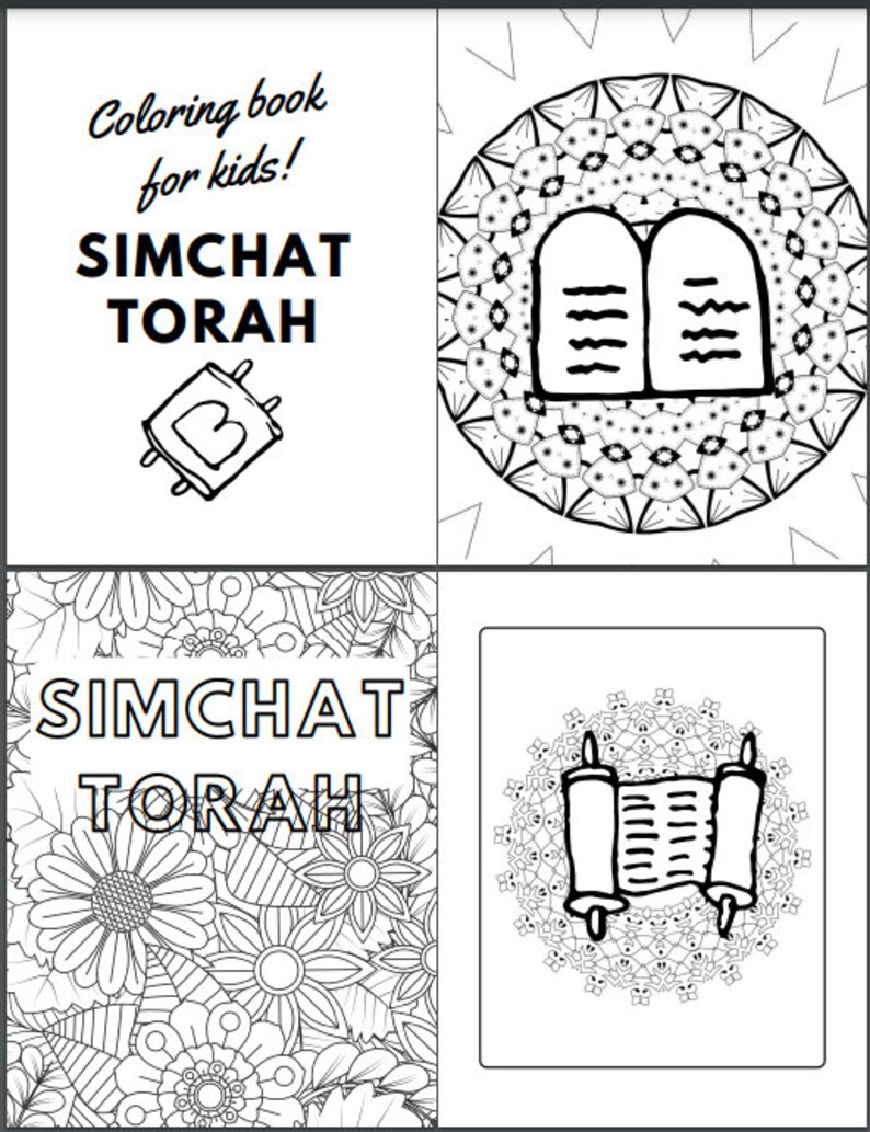 Simchat Torah Coloring Pages Download and Print Digital - Etsy