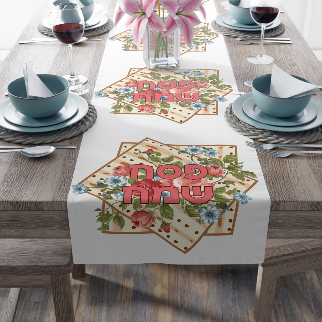 Happy Passover -pesah Sameah Hebrew Seder Tablerunner Passover ...