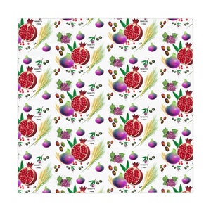 Tu B'shevat Tablecloth, the Seven Species Table Cover -jewish ...