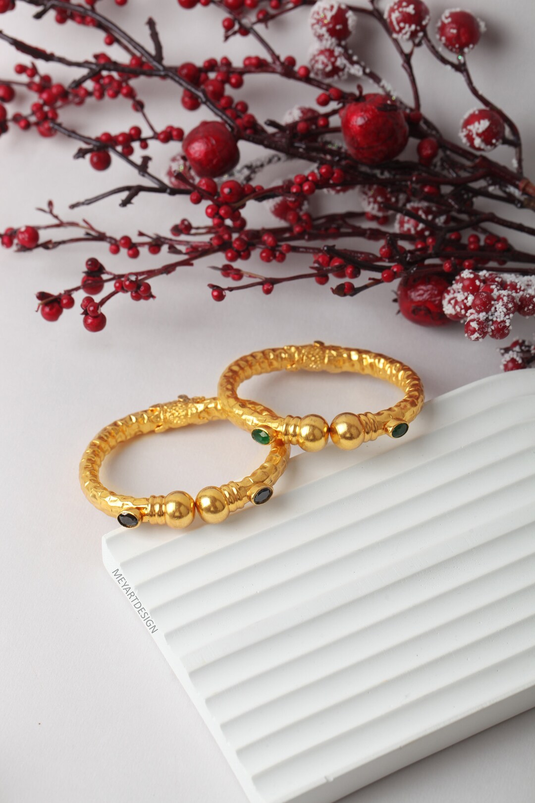 Handmade Gold Bangle Bracelet: Turkish Gemstone Jewelry - Etsy