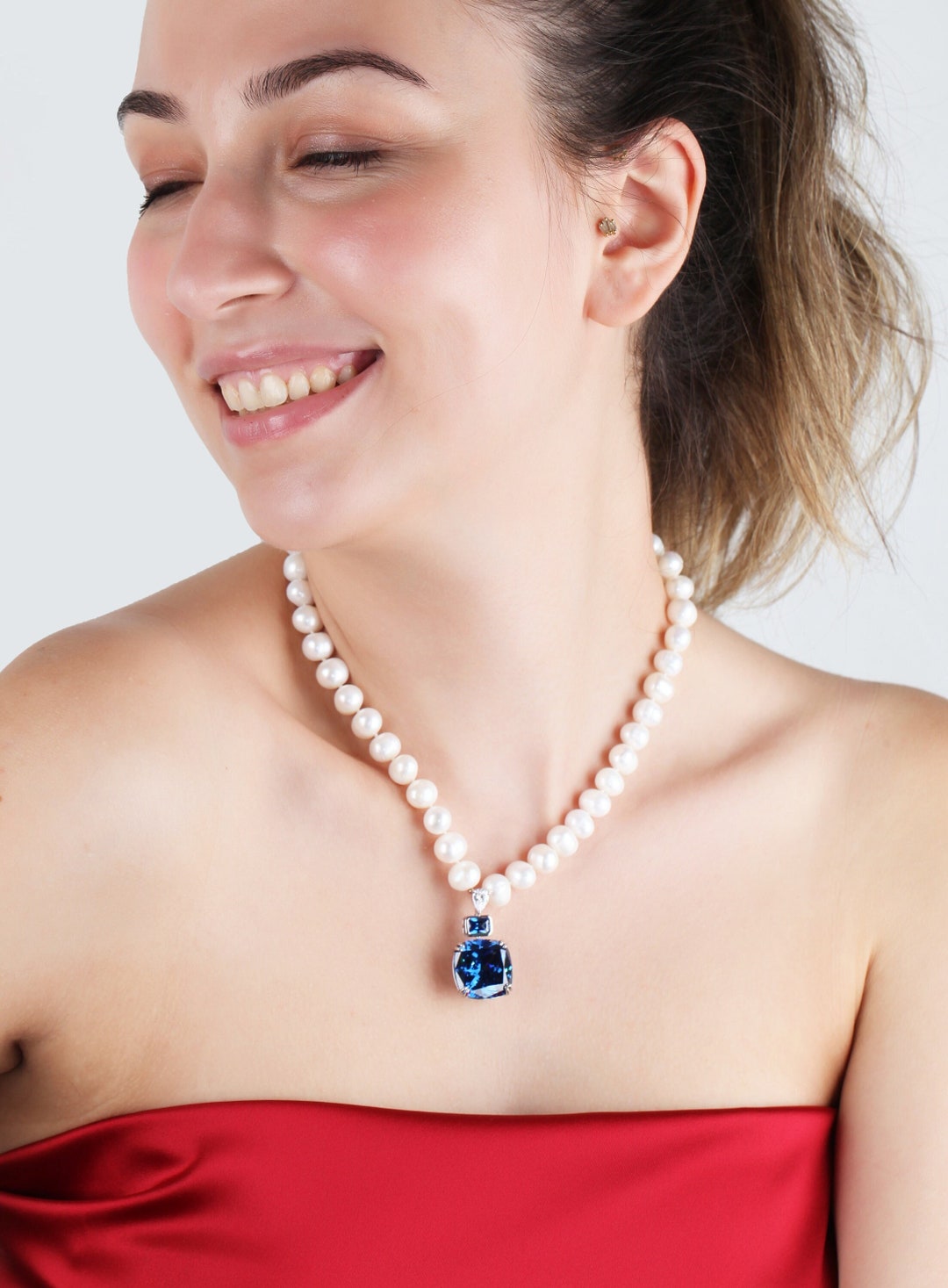 Perlen Silberkette, Perlenkette, handgemachter Design-Schmuck ...