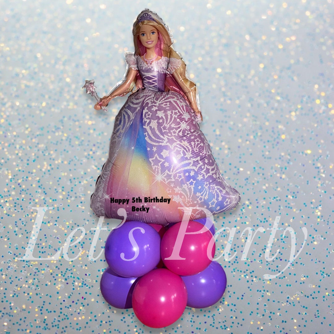 Large Barbie Character Balloon Display Birthday Personalised Gift 4ft ...