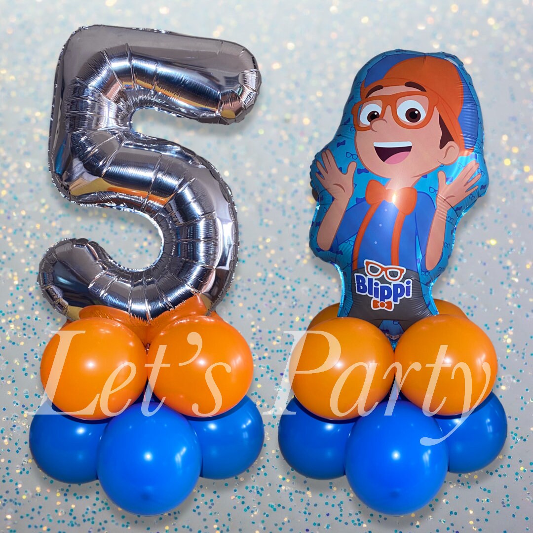 Large Blippi and Number Balloon Birthday Display Gift - Etsy
